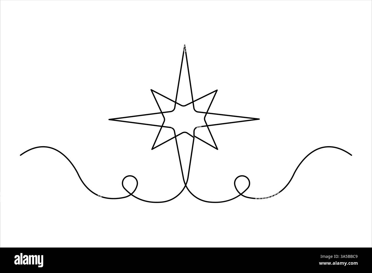 Star continuous one line art drawing of minimalist star vector ...