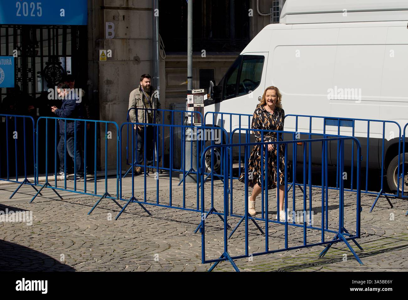 Bucharest, Romania, 22nd Mar 2025: Elena Lasconi (R), president of the ...