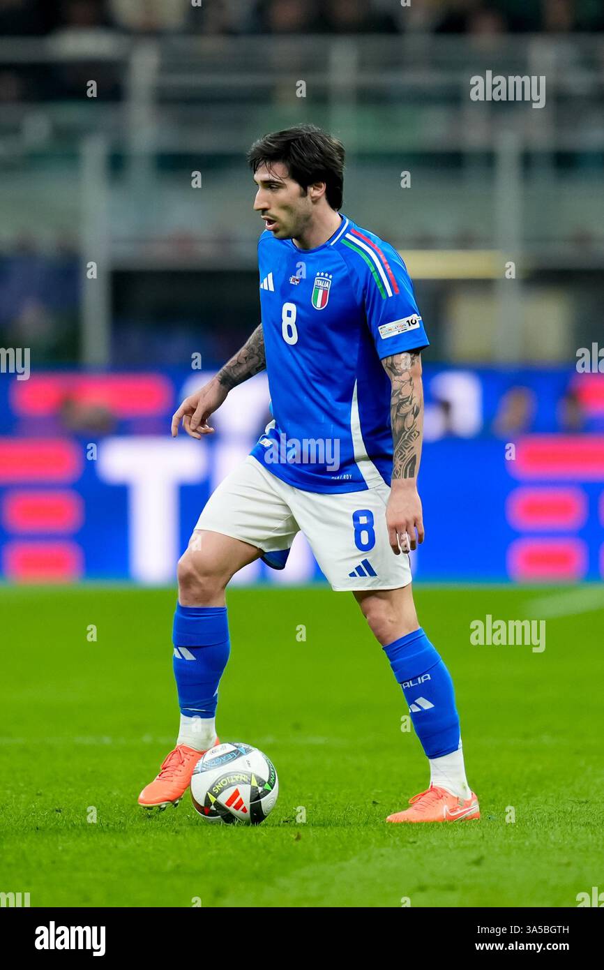 Sandro Tonali of Italy during the UEFA Nations League Quarter Final Leg ...