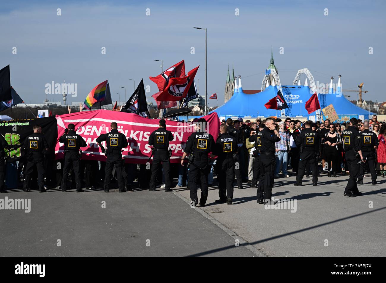 Munich, Germany. 22nd Mar, 2025. Participants in a counter ...