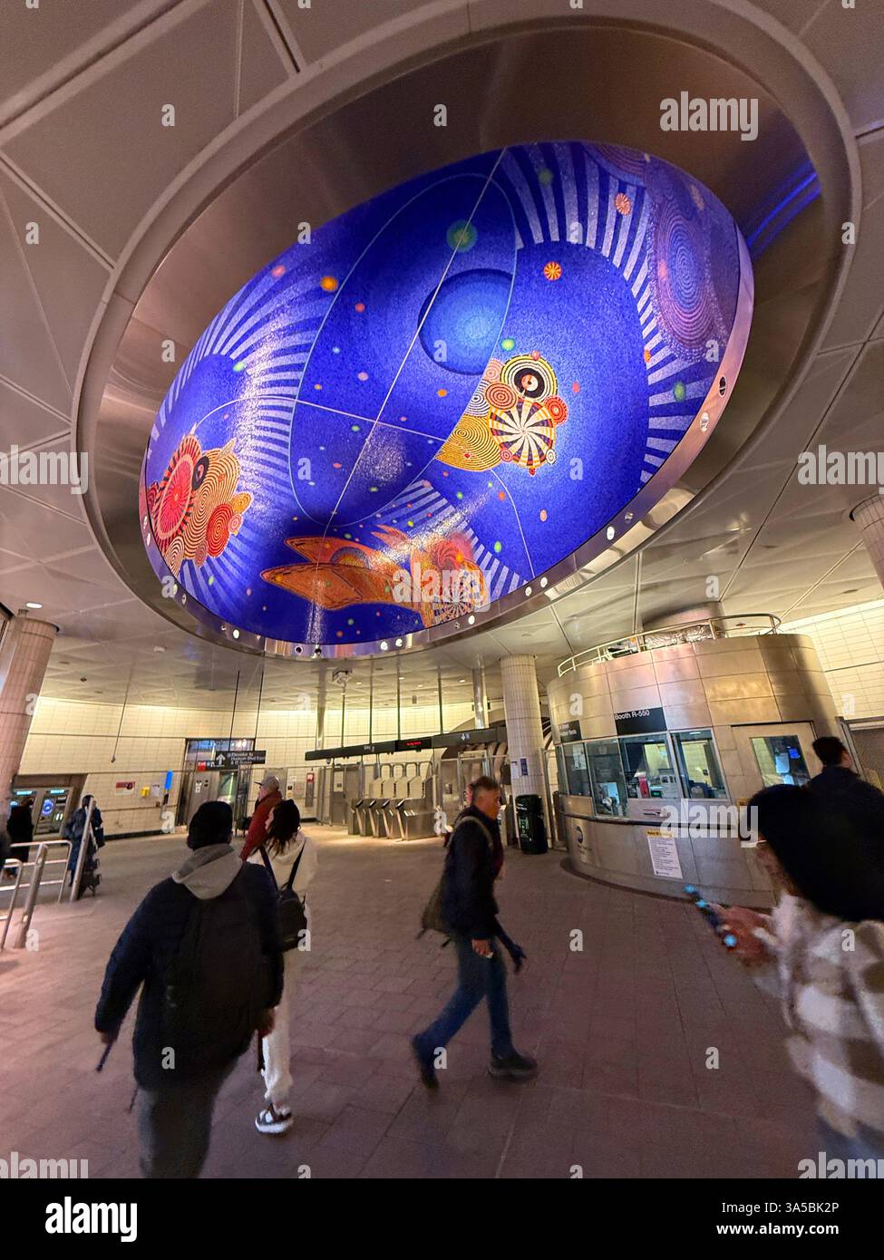 Entry hall to the subway No. 7 train at Hudson Yards in Manhattan, New ...