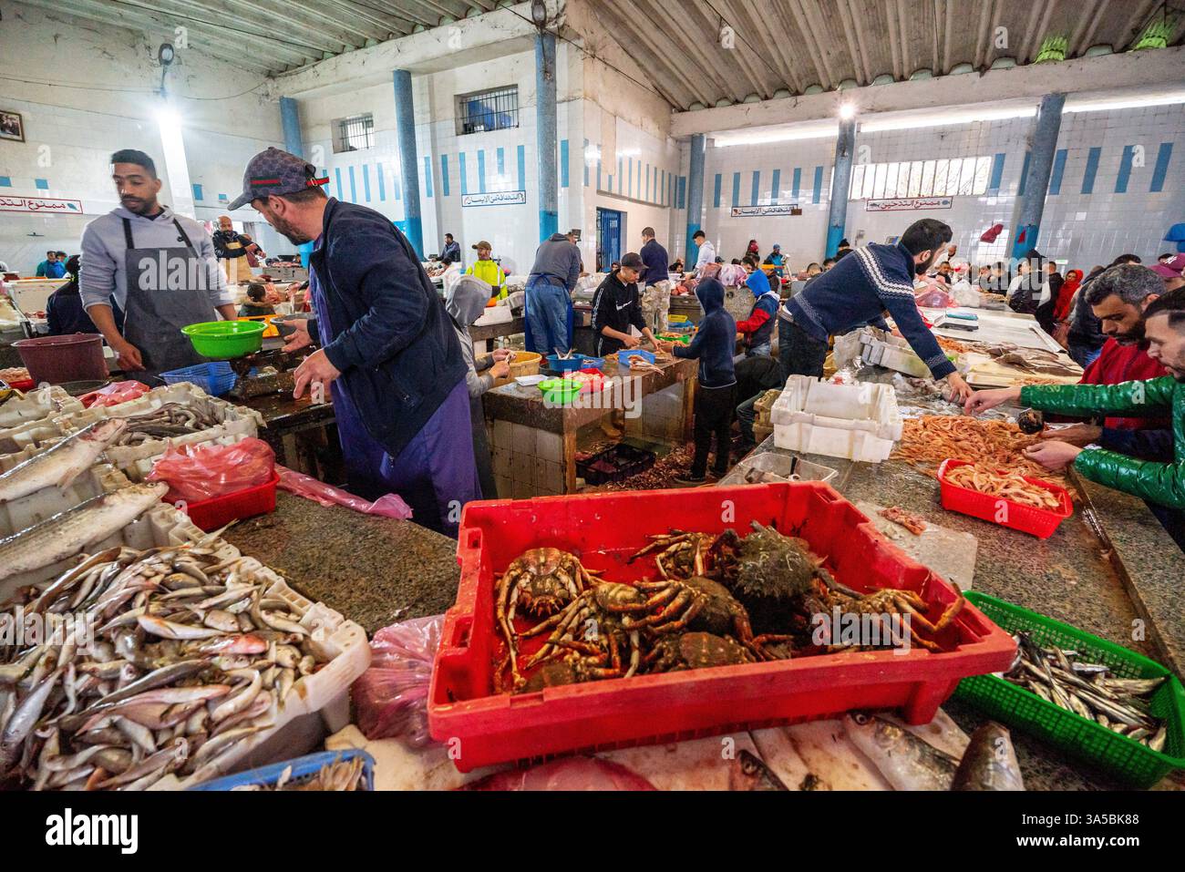 covered fish market of the souk, souk market ,Tangier, Morocco, North ...
