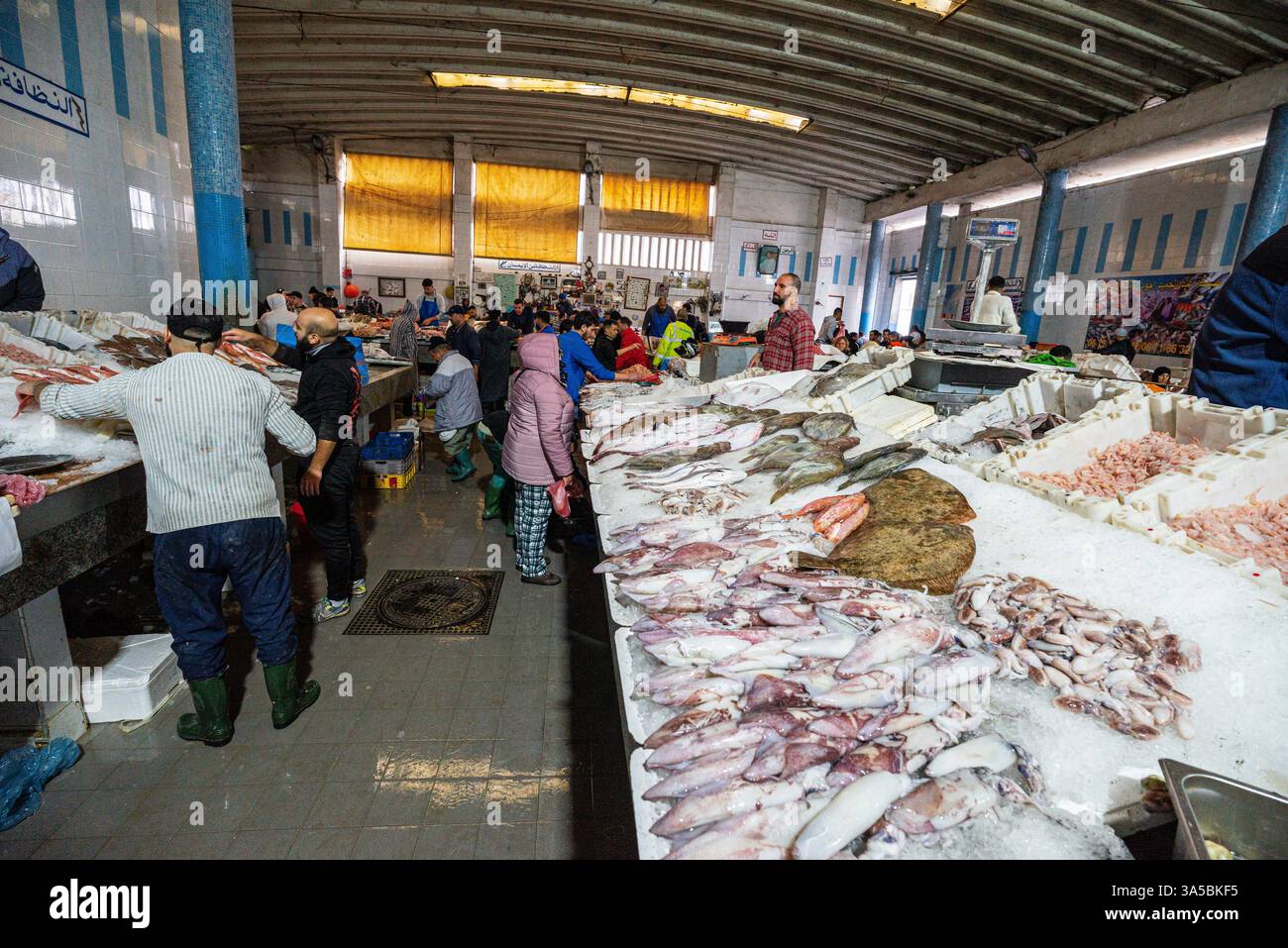 covered fish market of the souk, souk market ,Tangier, Morocco, North ...