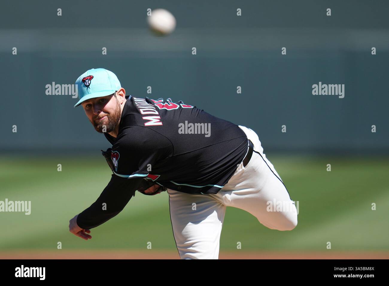Arizona Diamondbacks starting pitcher Jordan Montgomery warms up during ...
