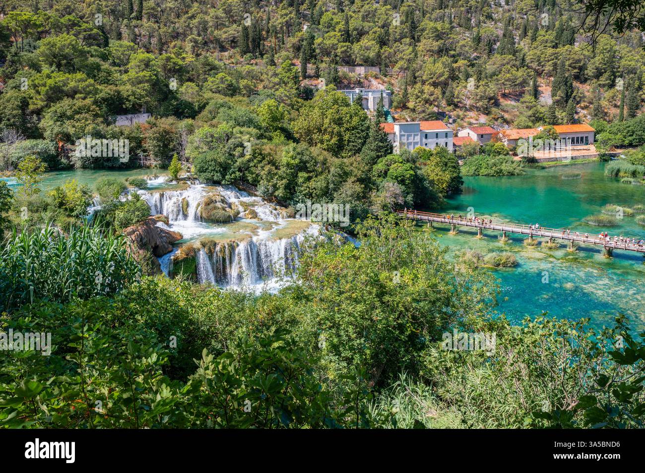 Aerial view of KRKA Waterfalls, Croatia Stock Photo - Alamy