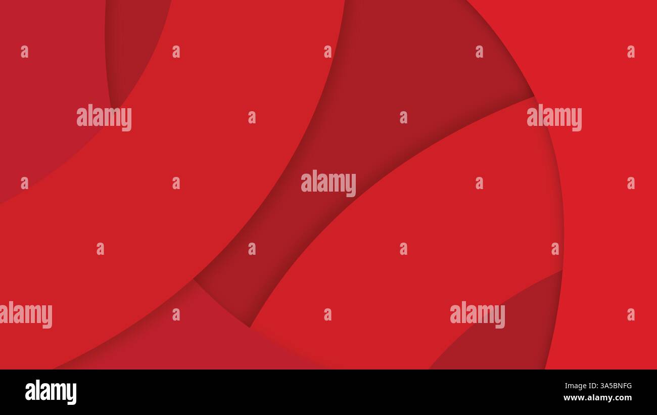 A vibrant red abstract wave vector background with smooth curves and 3D layers, perfect for ...