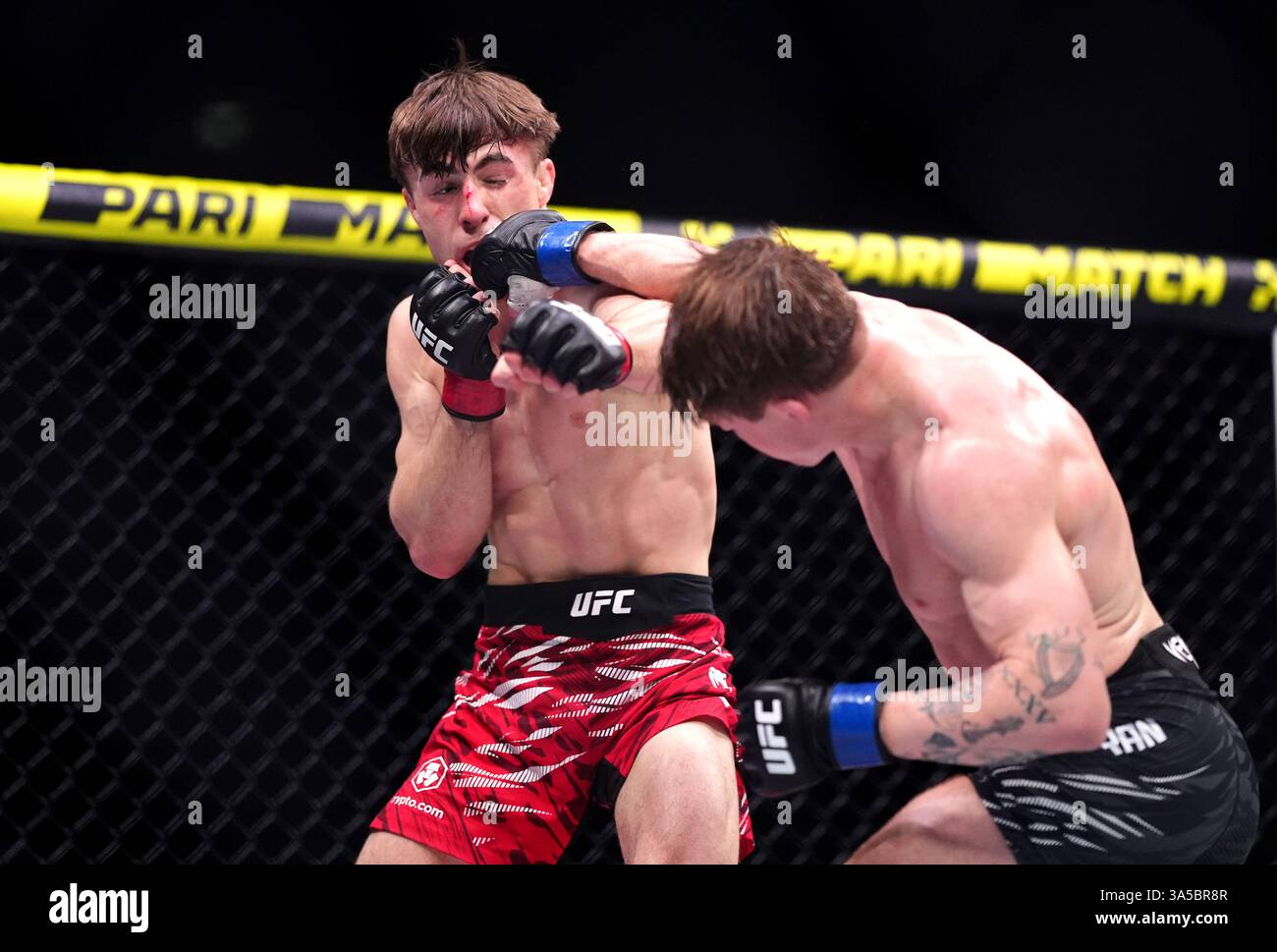 Nathan Fletcher (left) in action against Caolan Loughran in the ...