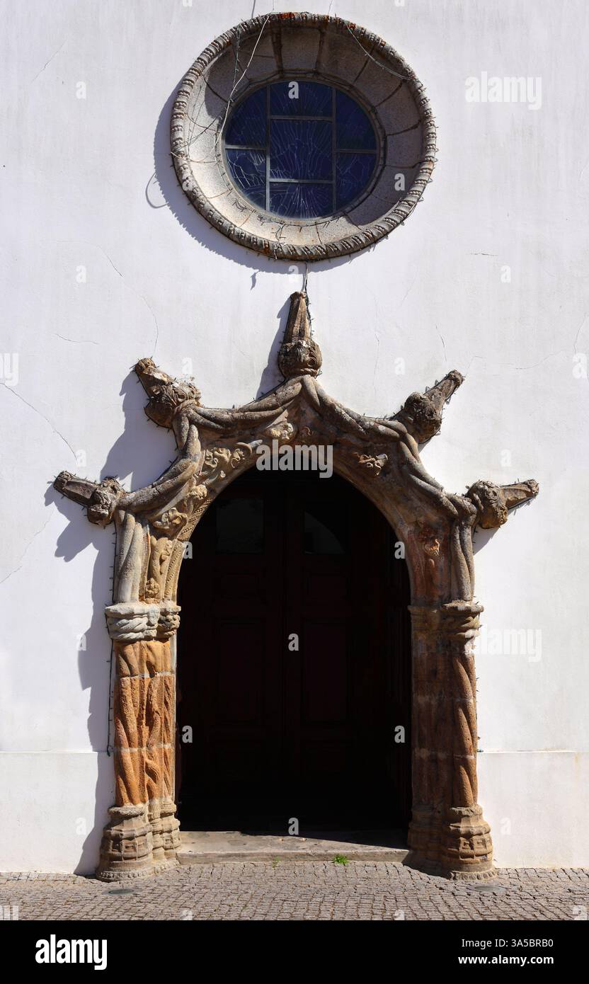 Entrance facade of the Baroque - Manueline style facade of the Church ...