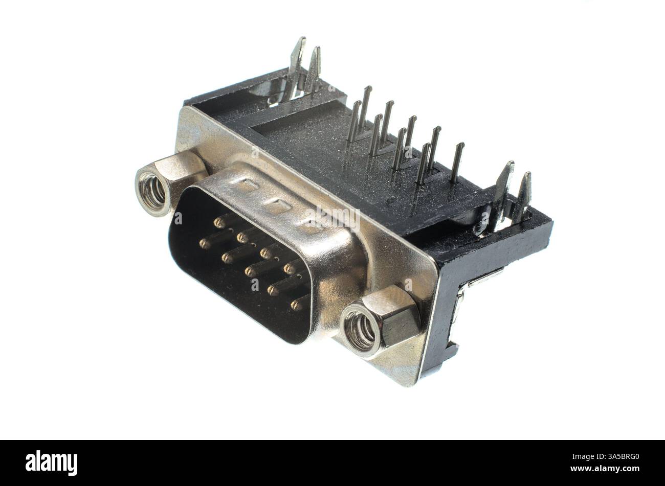 DB9 Male Right Angle Connector Isolated Stock Photo - Alamy