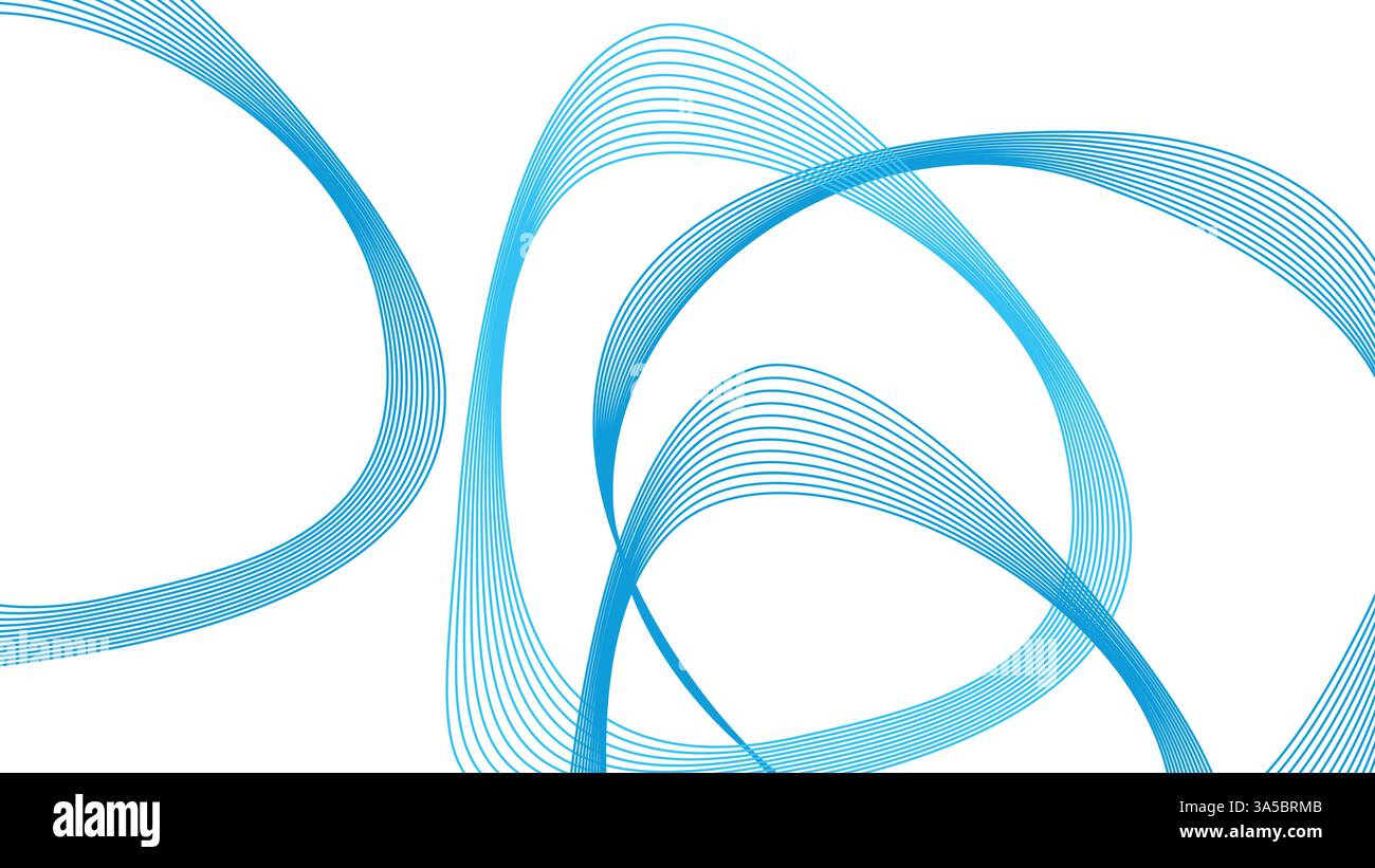 Modern blue wave vector background with smooth lines and curves ...