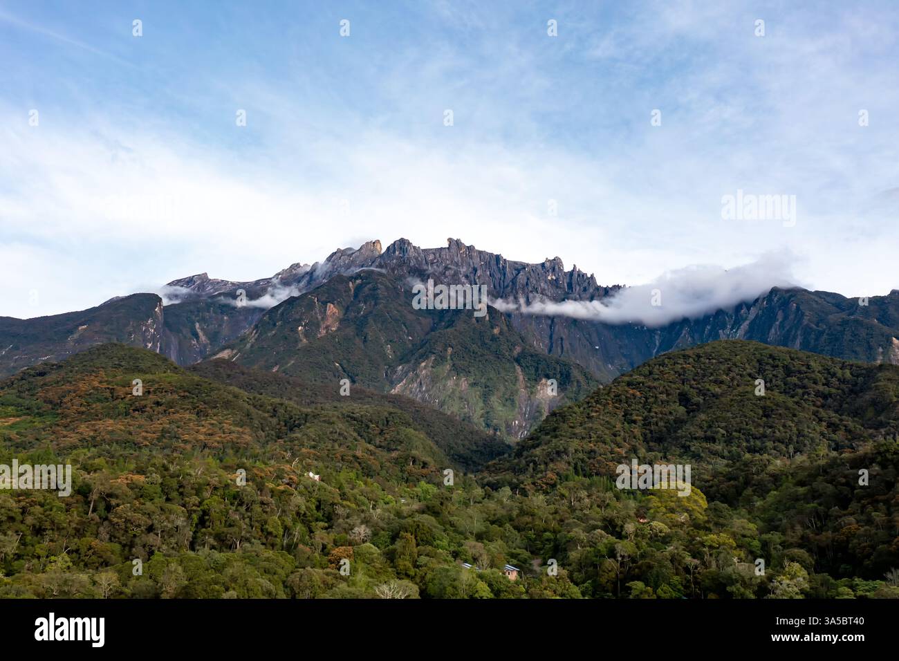 Mt. Kinabalu and Tropical Jungle in Kundasang Sabah Borneo Stock Photo ...