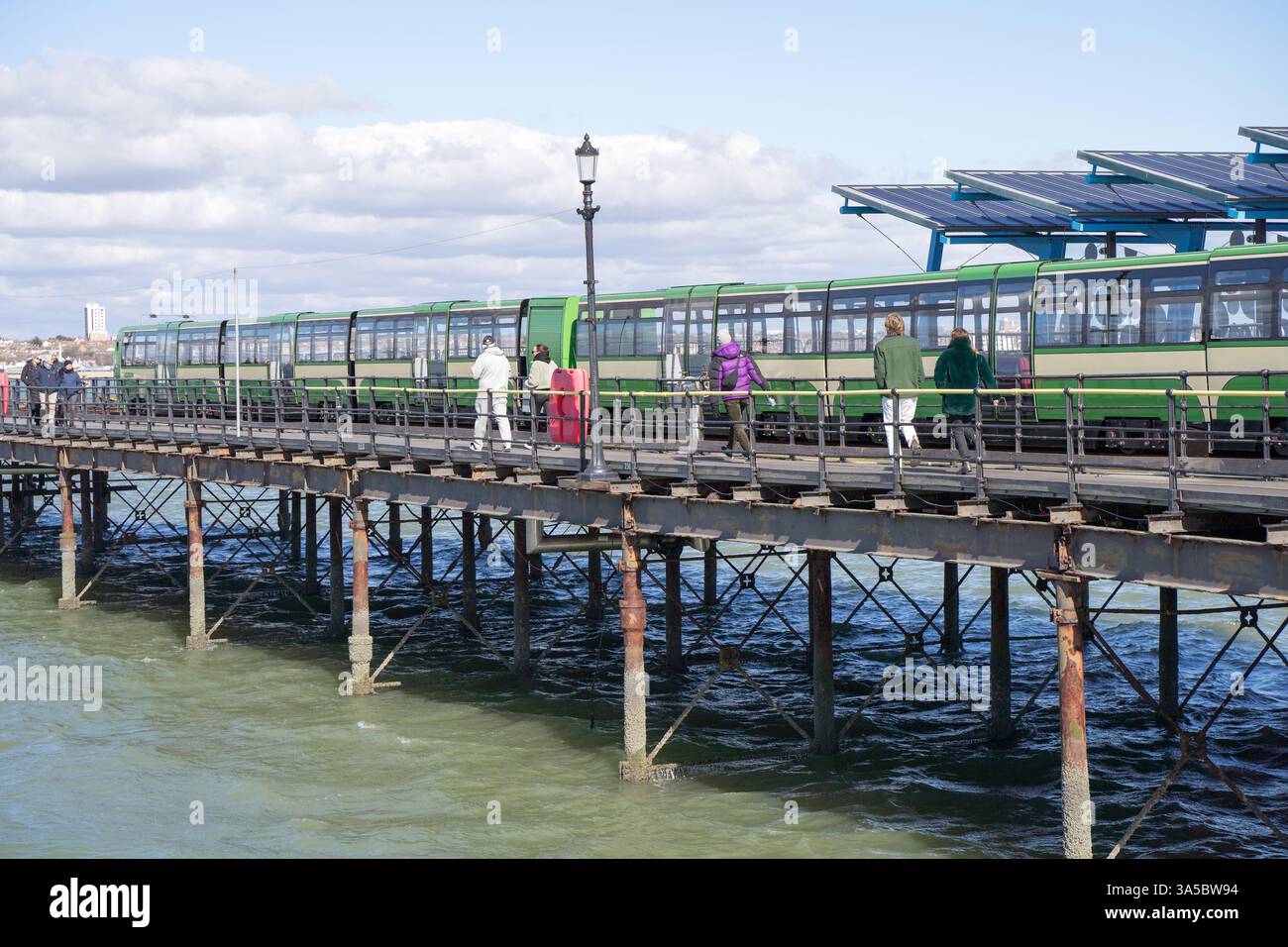 The Southend Pier Railway and the passenger train at Southend-on-sea ...