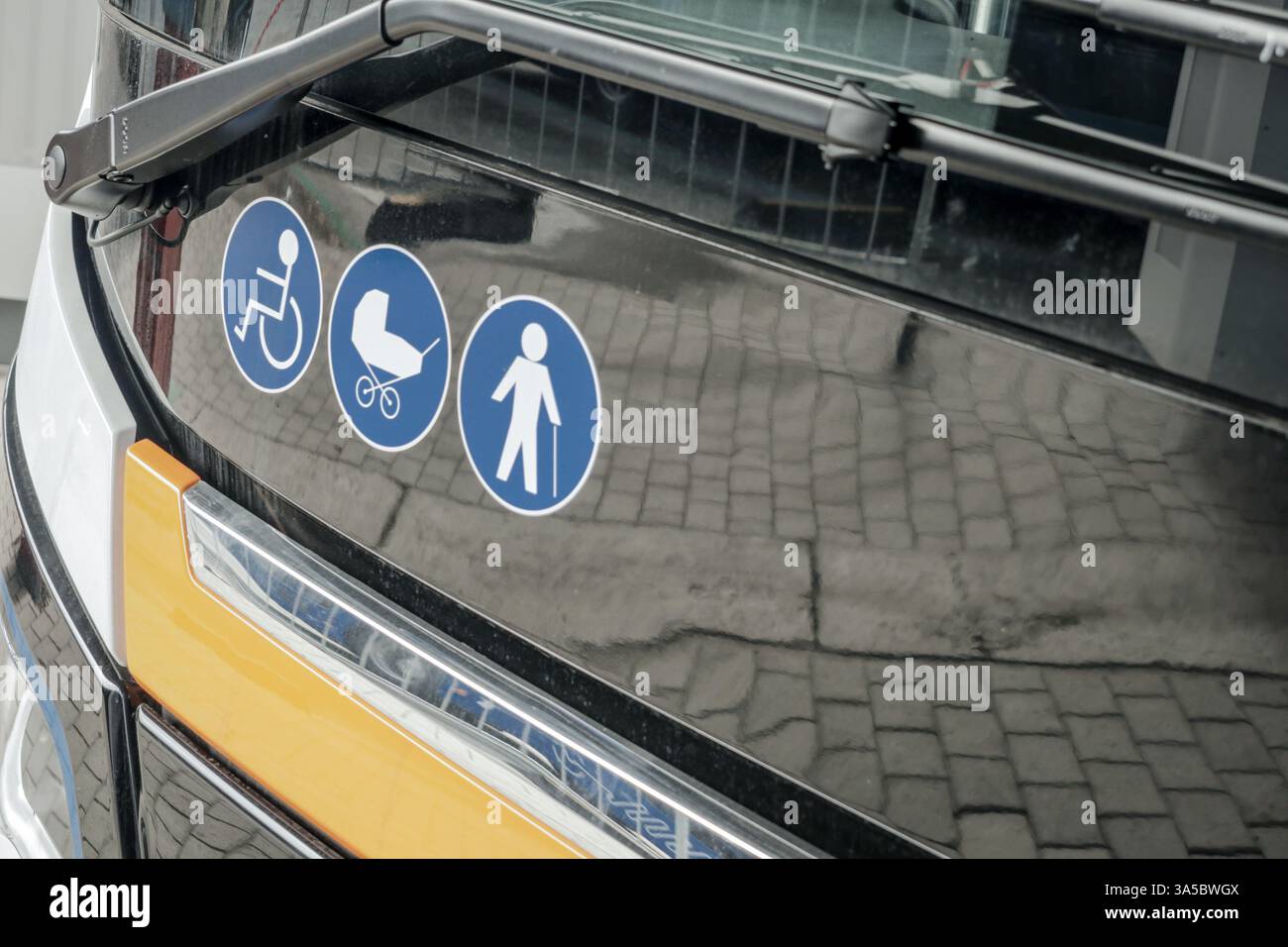 Modern bus with facilities for disability Stock Photo - Alamy