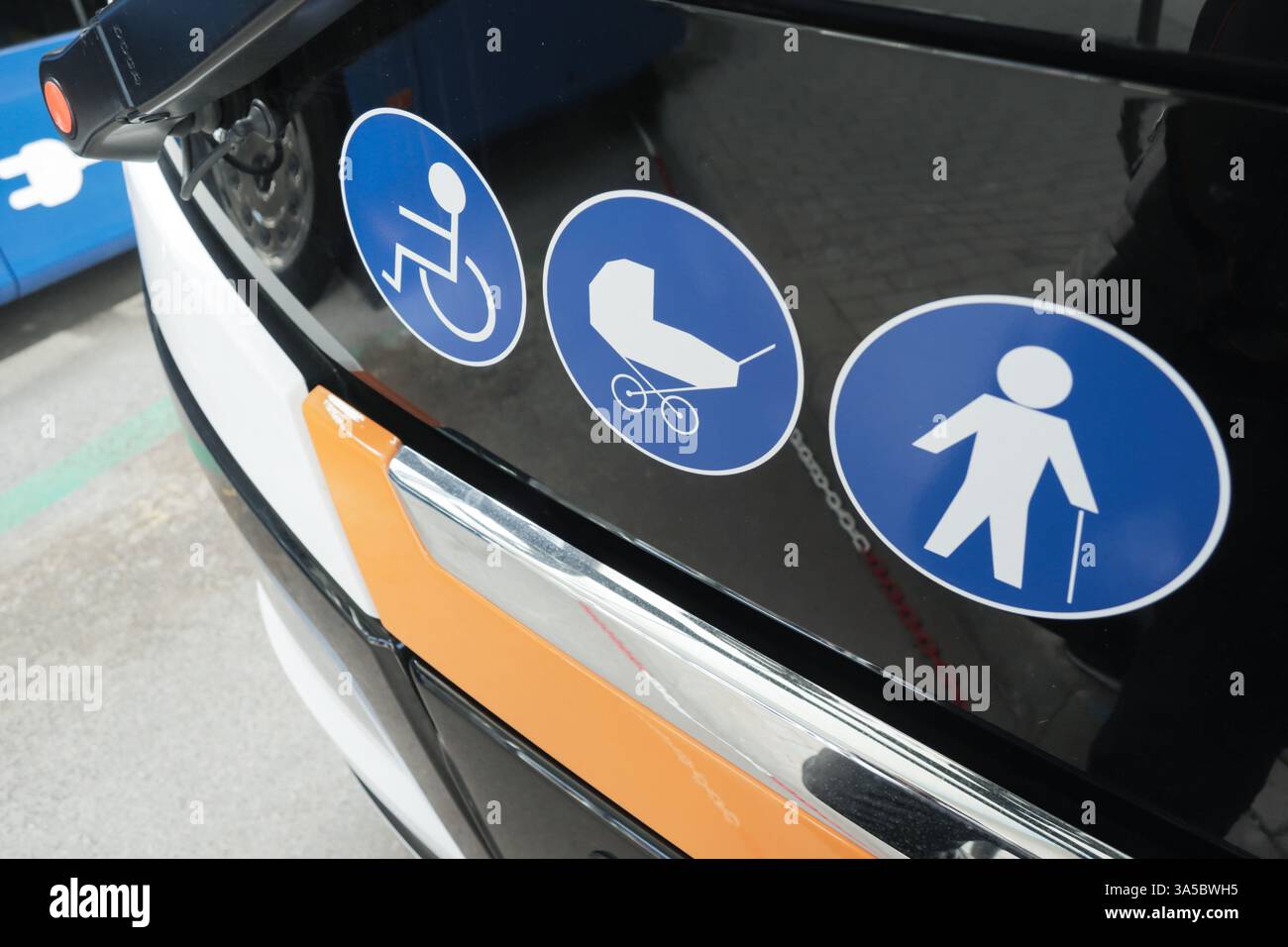 Modern bus with facilities for disability Stock Photo - Alamy