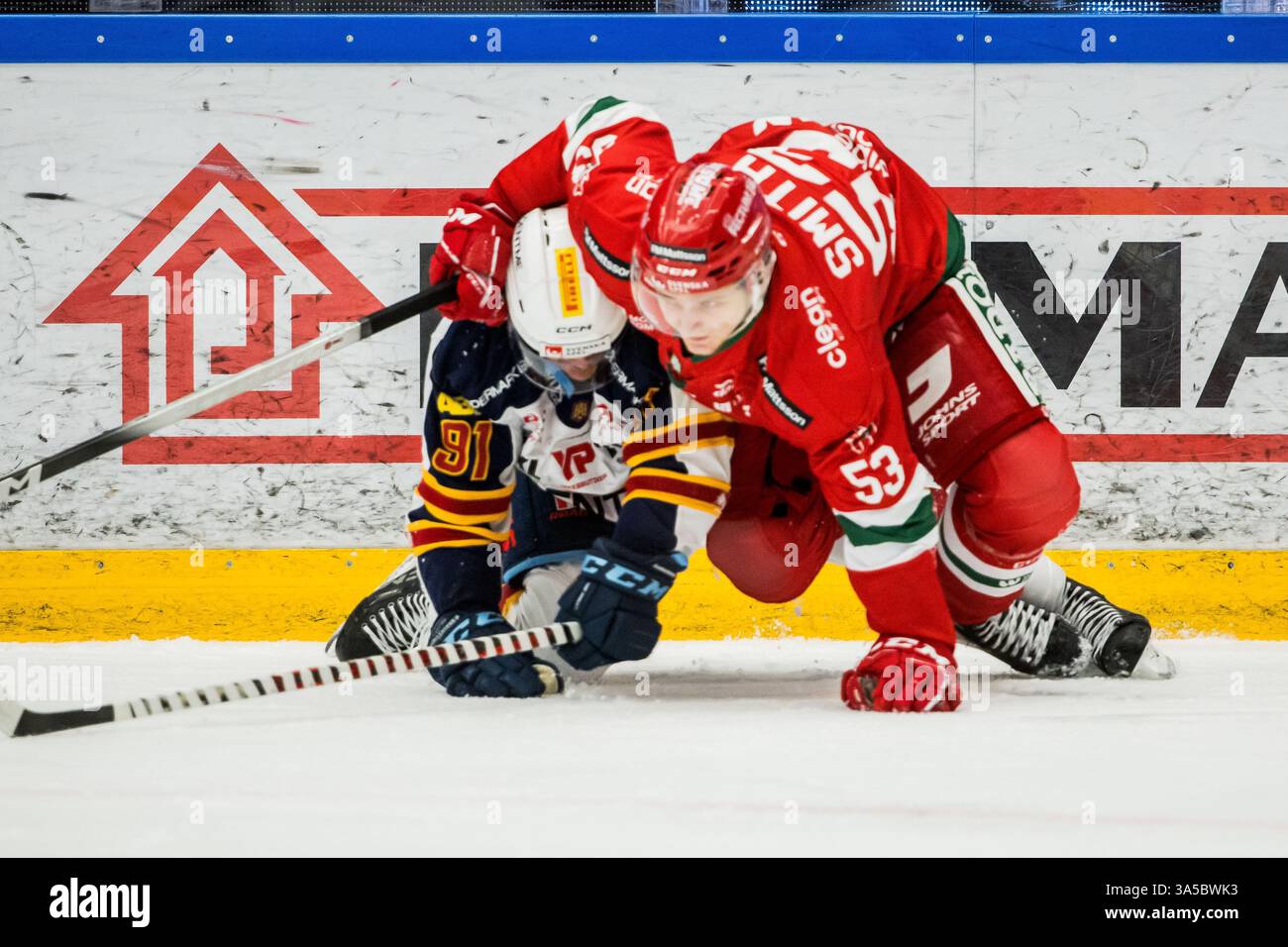 Mora, Sverige. 22nd Mar, 2025. 250322 Djurgårdens Tyler Kelleher och ...