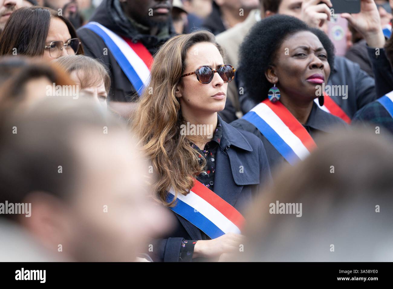 Paris, France. 22nd Mar, 2025. LFI deputy Clemence Guette during a ...