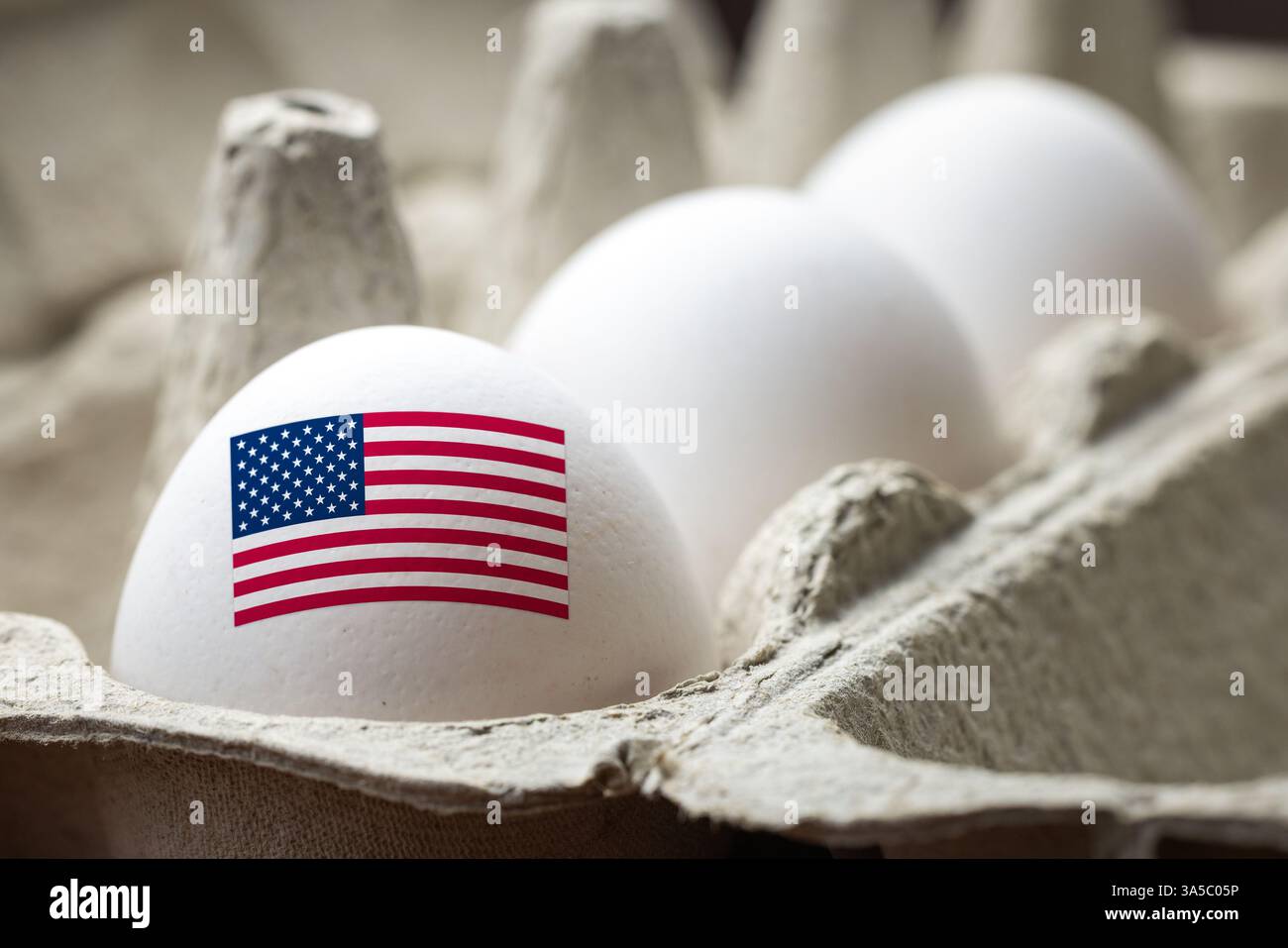 Egg with American flag in carton Stock Photo - Alamy