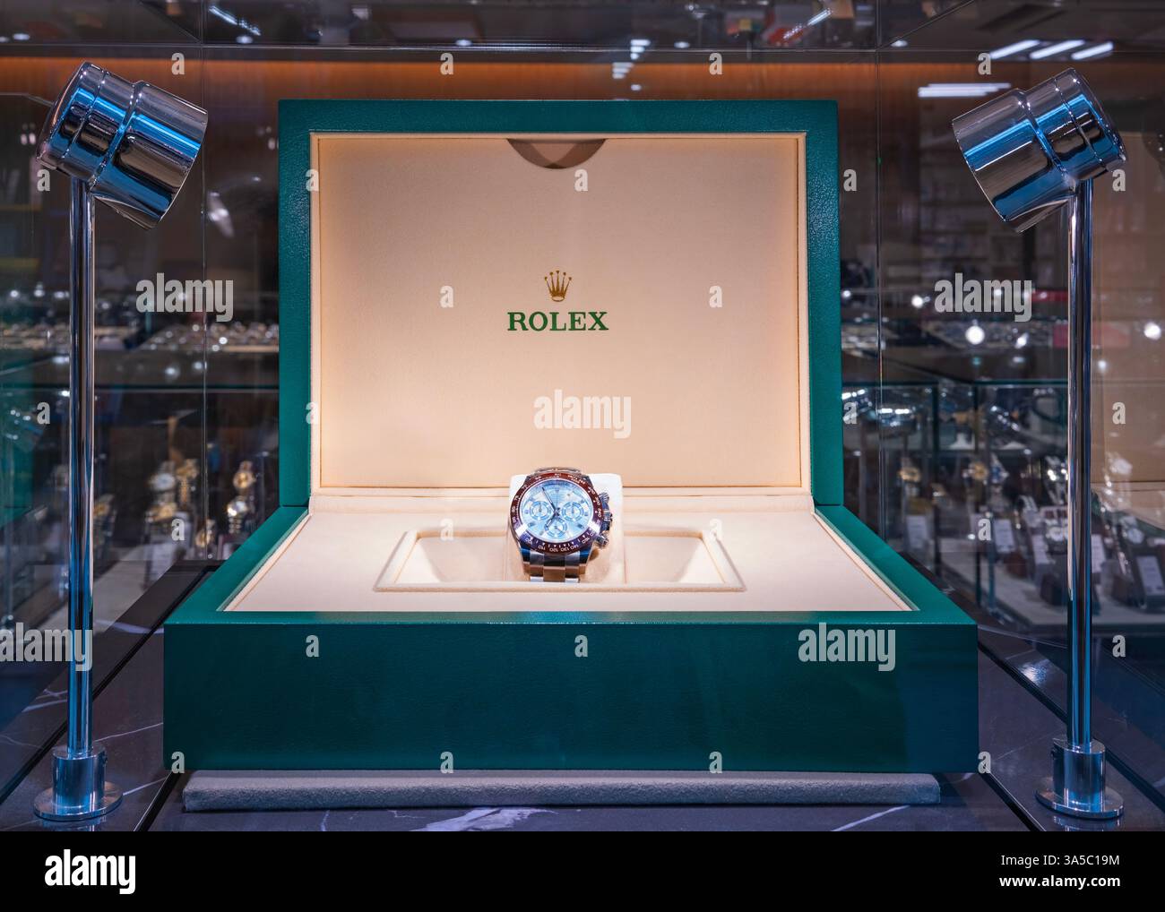 tokyo, nakano - jan 08 2025: A luxurious Rolex watch designed by the ...