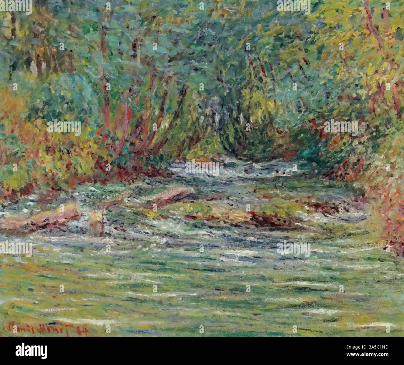 The river Epte at Giverny,summer 1884 (Painting) by Monet, Claude (1840 ...