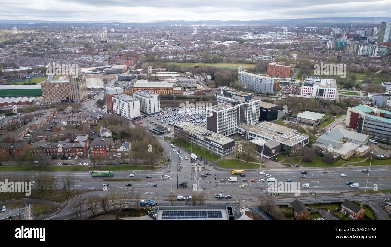 Aerial drone view university campus hi-res stock photography and images ...