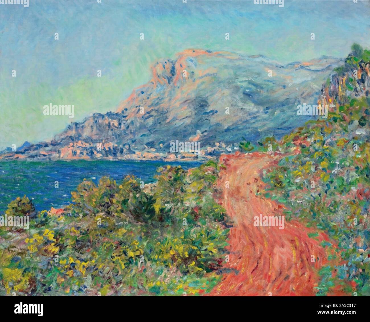 The coastal road to Monaco 1884 (Painting) by Monet, Claude (1840-1926 ...