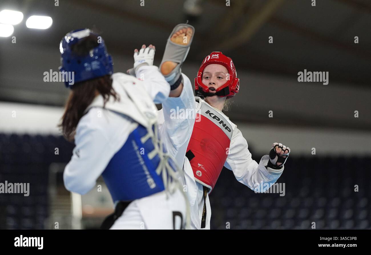 Great Britain's Ruby MacKay (right) on her way to winning her semi ...
