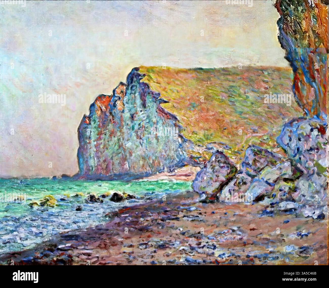 Cliffs at Les Petites-Dalles 1884 (Painting) by Monet, Claude (1840 ...