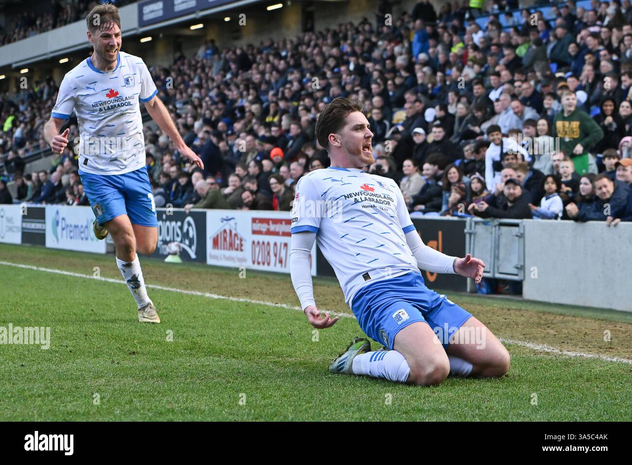 Ben Whitfield (34 Barrow) celebrates after scoring teams second goal ...