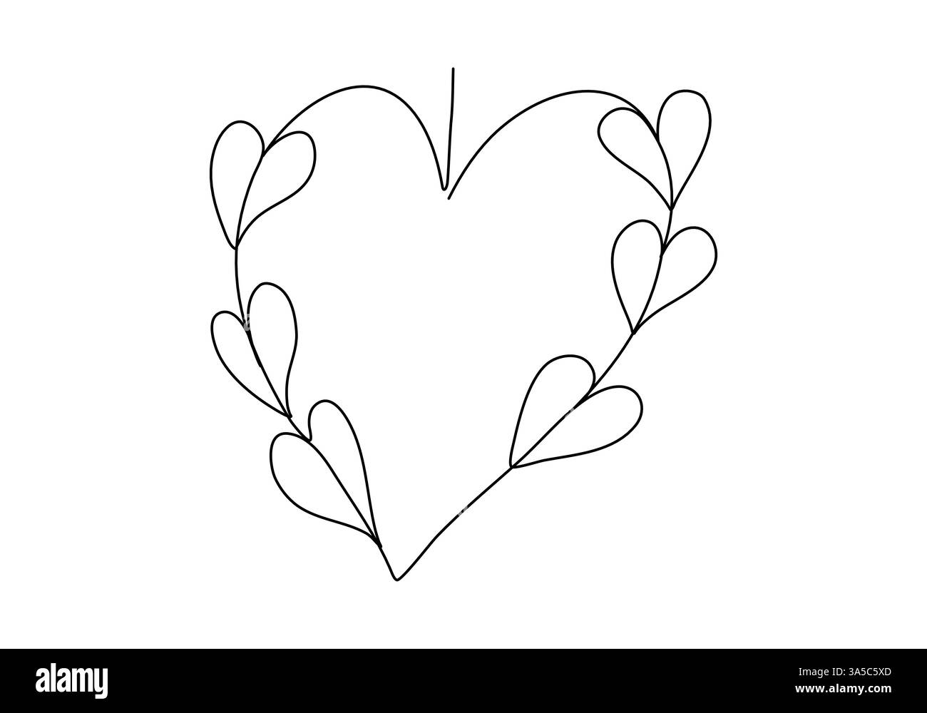 Romanic frame. One line drawing vector illustration Stock Vector Image ...