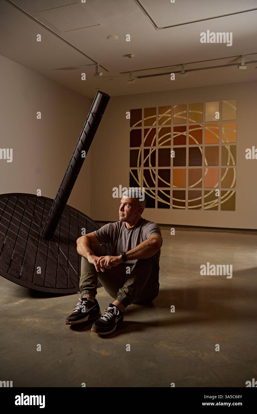 Kamilaroi artist, educator and activist Warraba Weatherall poses for a ...