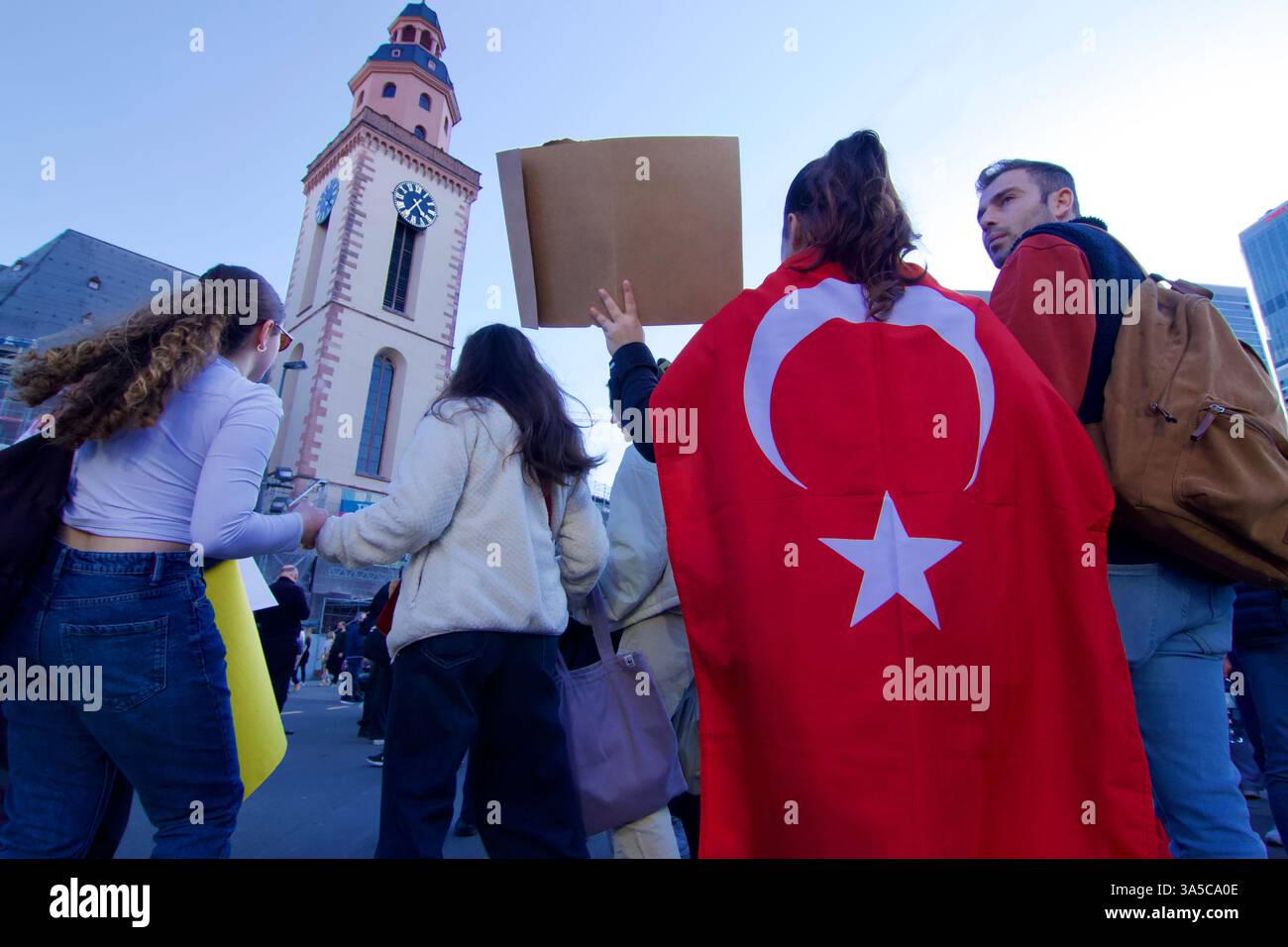 Frankfurt am Main, Germany. March 22, 2025. A protest organized by ...