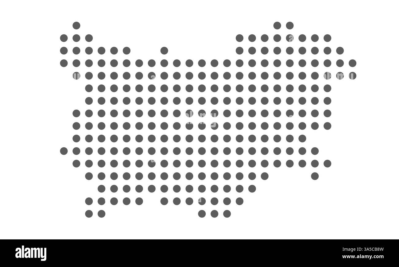Vector dotted map of Bulgaria isolated on white background, easy to edit Stock Vector Image ...