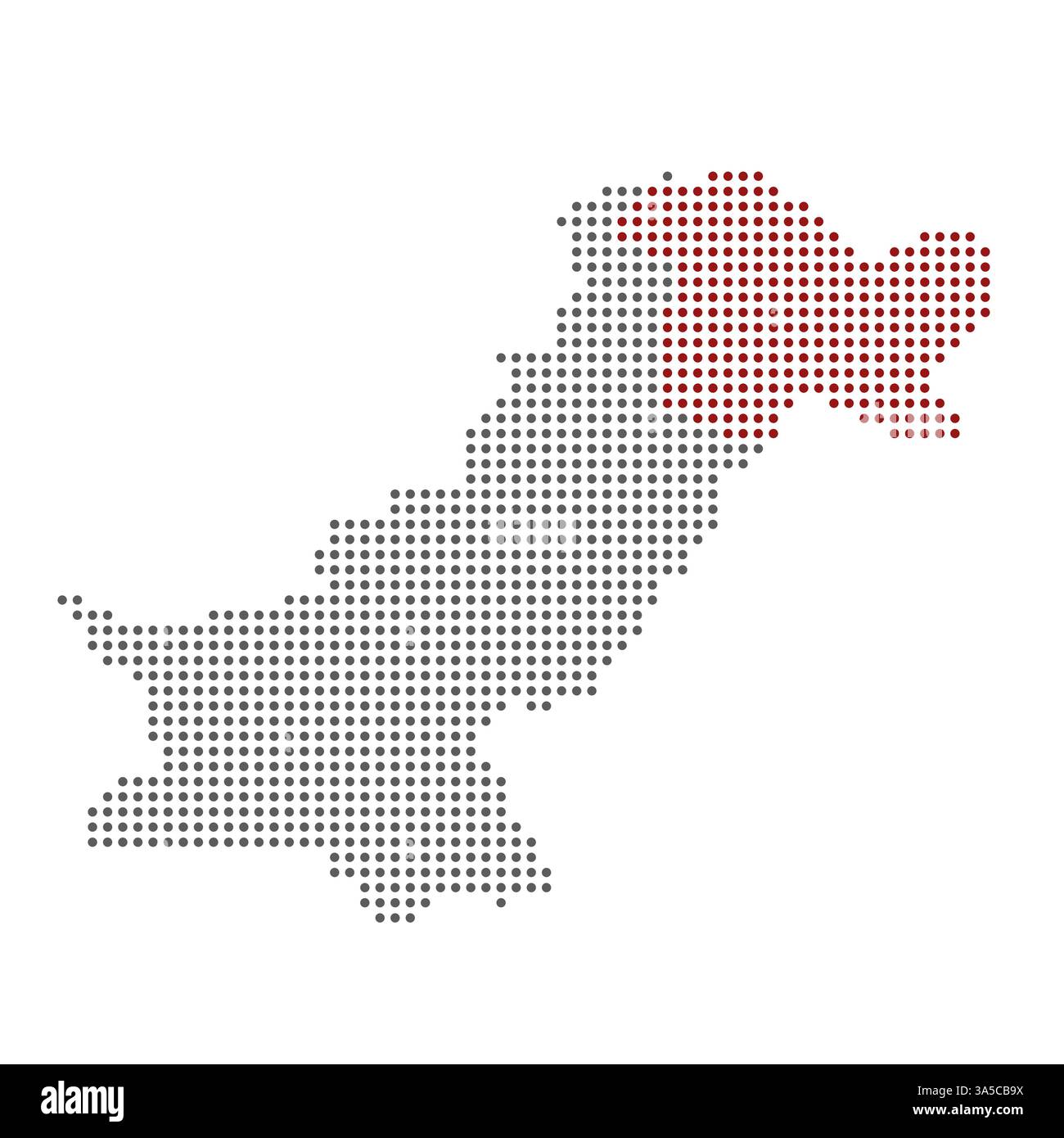 Vector dotted map of Pakistan isolated on white background, easy to ...