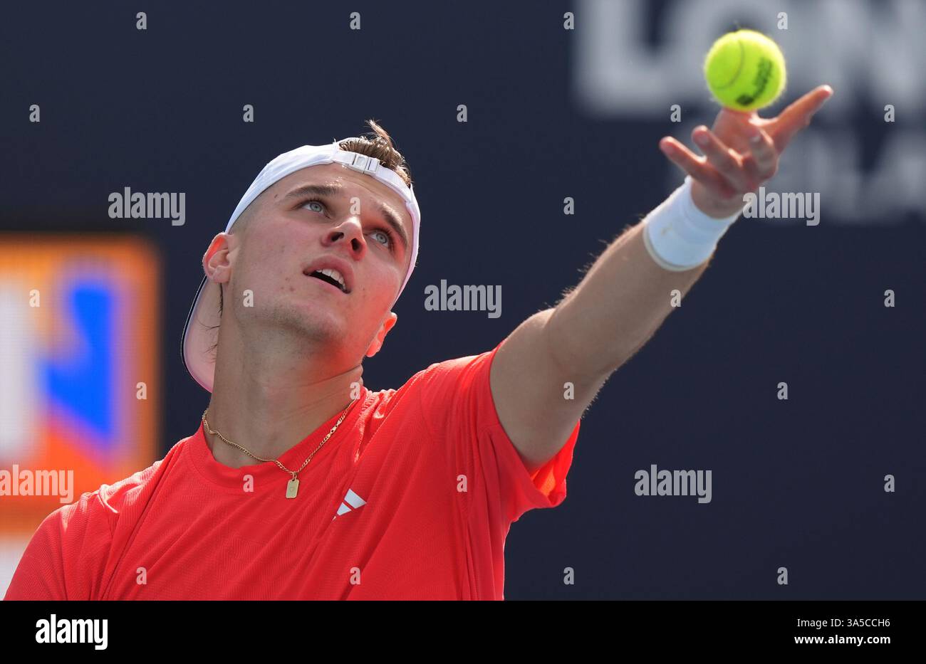 Jakub Mensik, of the Czech Republic, serves to Jack Draper, of Great ...