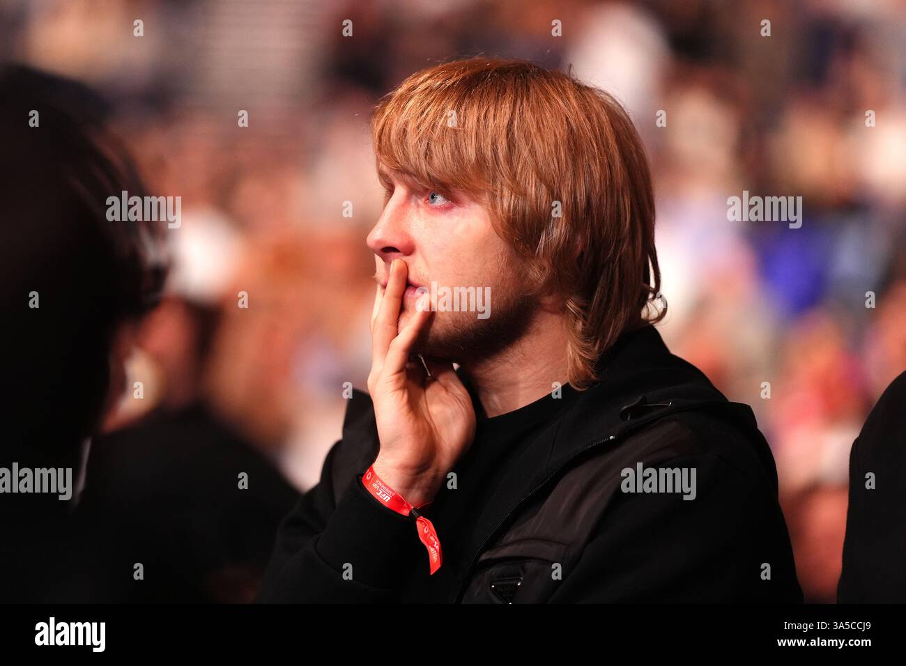 Mixed martial artist Paddy Pimblett reacts after seeing Molly McCann be ...
