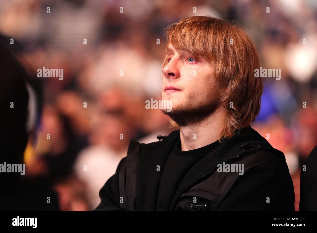 Mixed martial artist Paddy Pimblett reacts after seeing Molly McCann be ...
