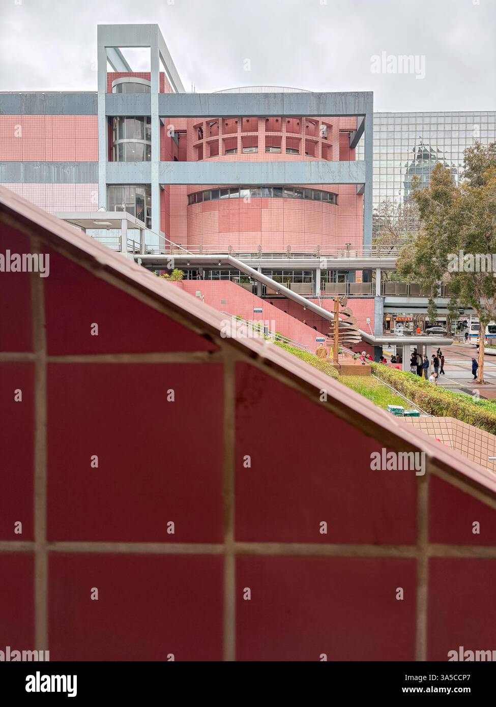 A view of Hong Kong architecture, with a focus on layered building ...