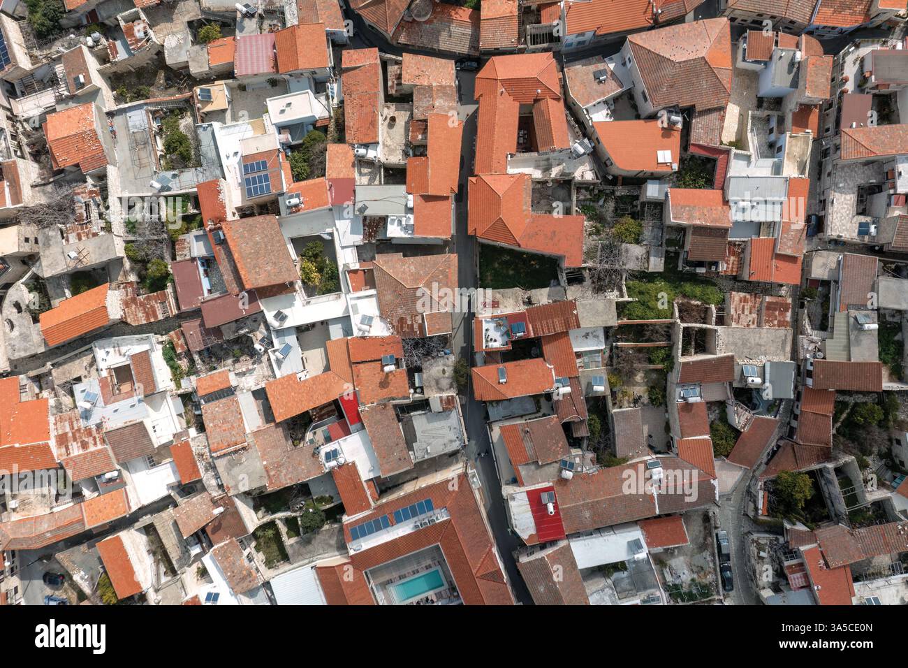 Traditional architecture in Lefkara village, Cyprus, featuring narrow ...