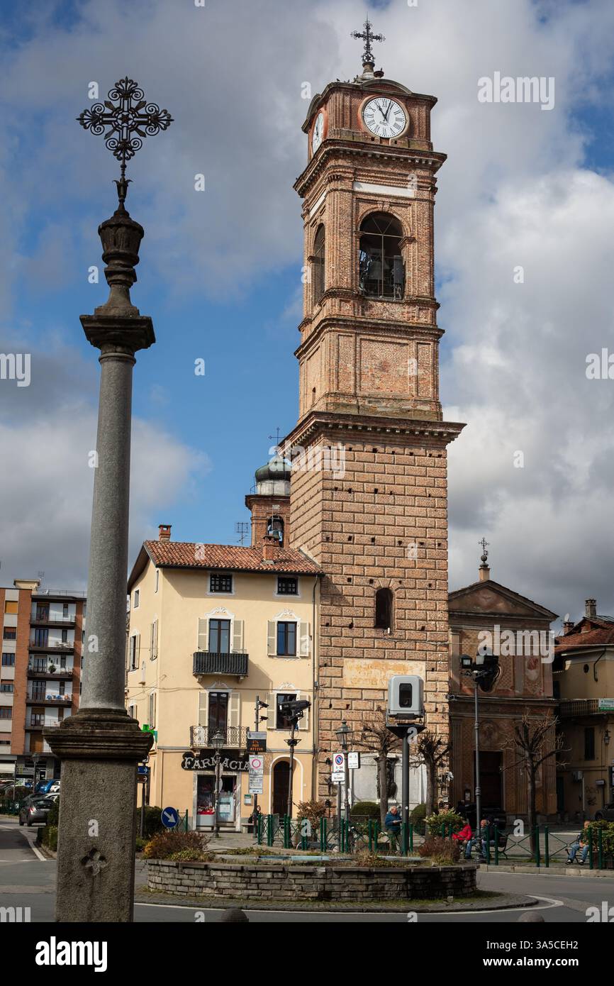 Clock Tower,Giaveno,Turin ,Piedmont, Italy. Bell Tower.Square San ...