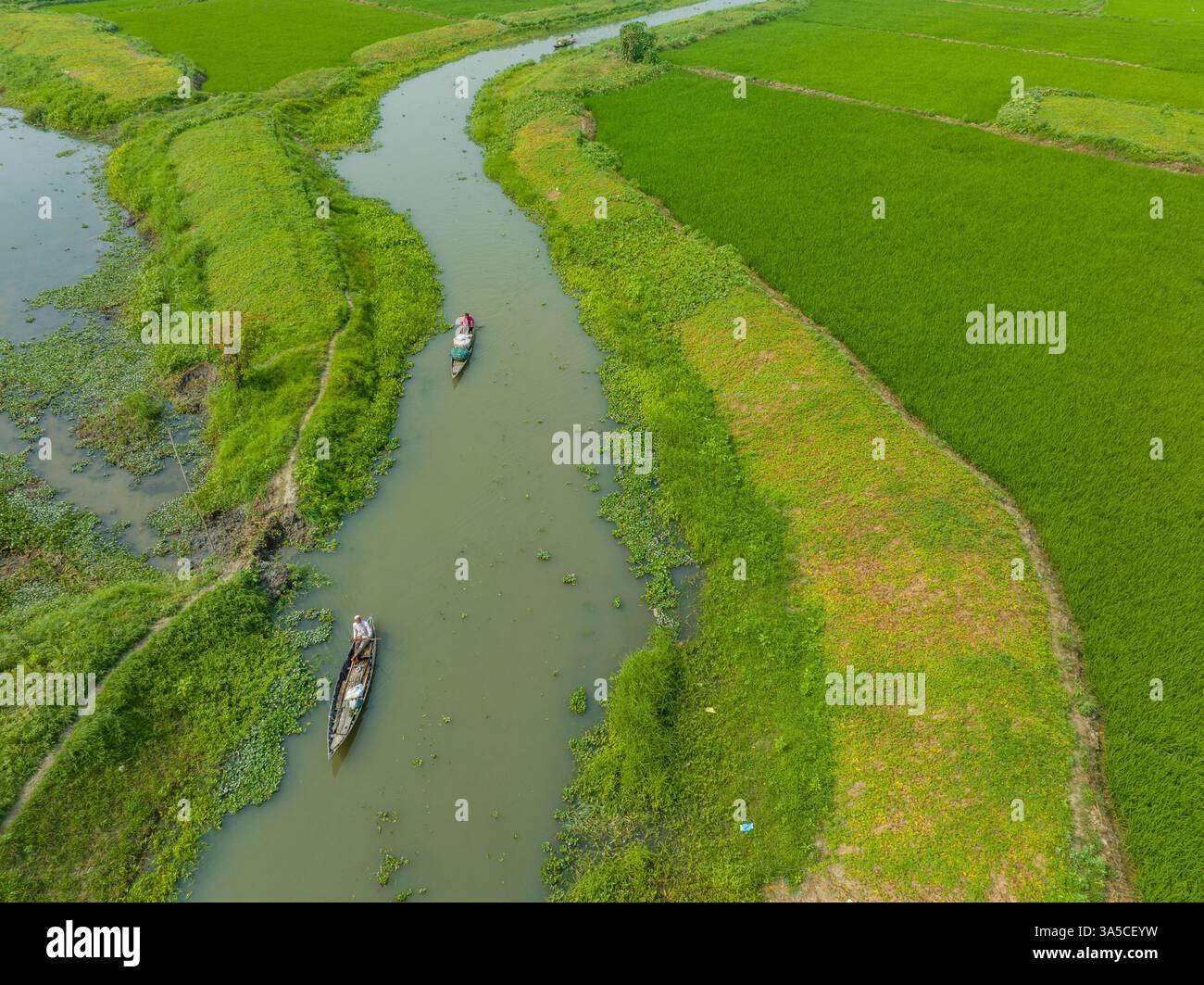 An aerial view of Arial Beel in Srinagar, Munshiganj, Bangladesh ...