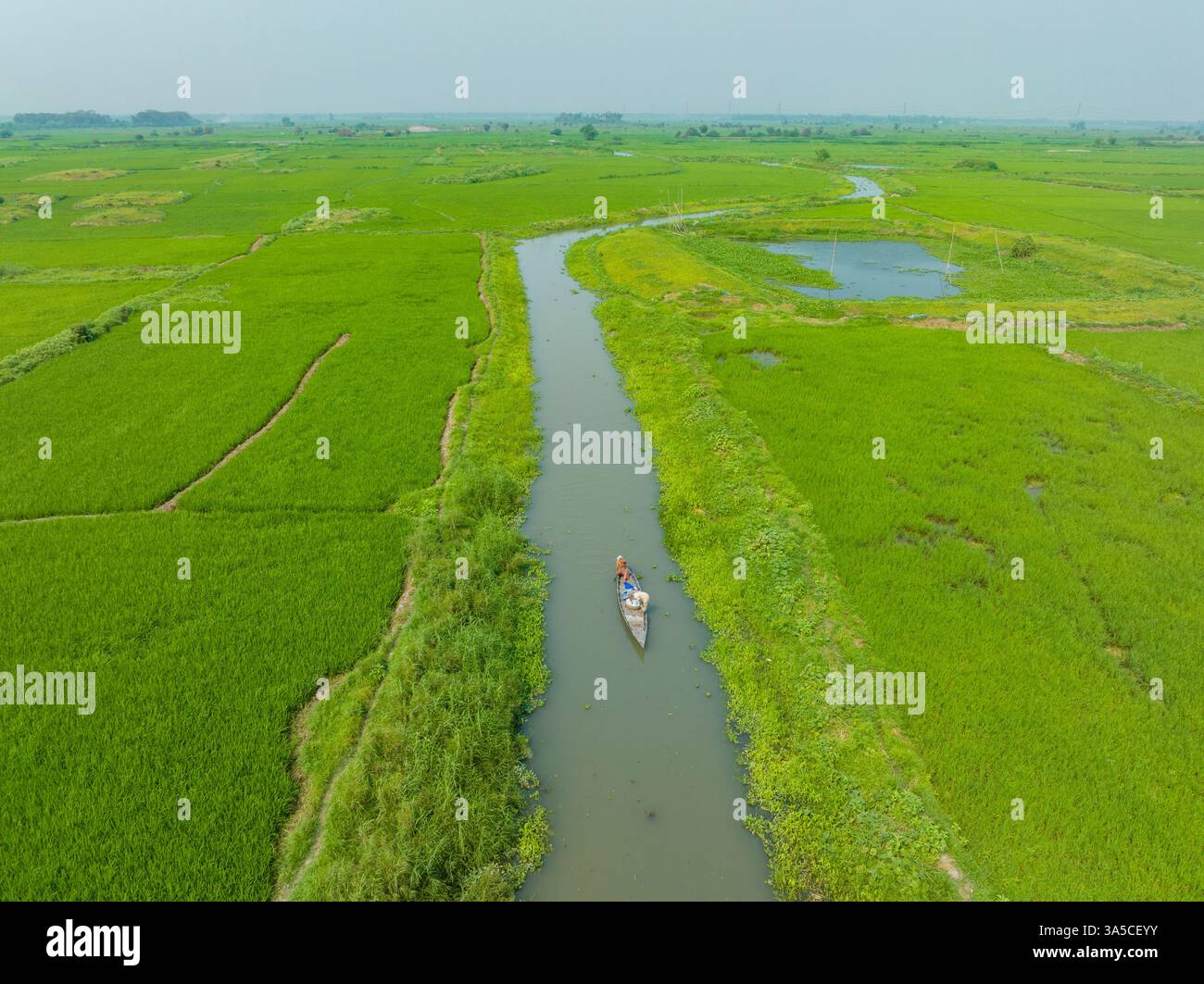 An aerial view of Arial Beel in Srinagar, Munshiganj, Bangladesh ...
