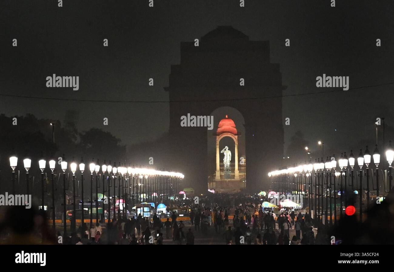 NEW DELHI, INDIA - MARCH 22: Lights of India Gate gets turned off ...