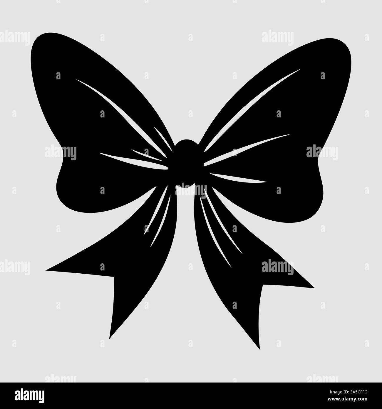 A bold and elegant silhouette of a decorative bow with wide loops and ...