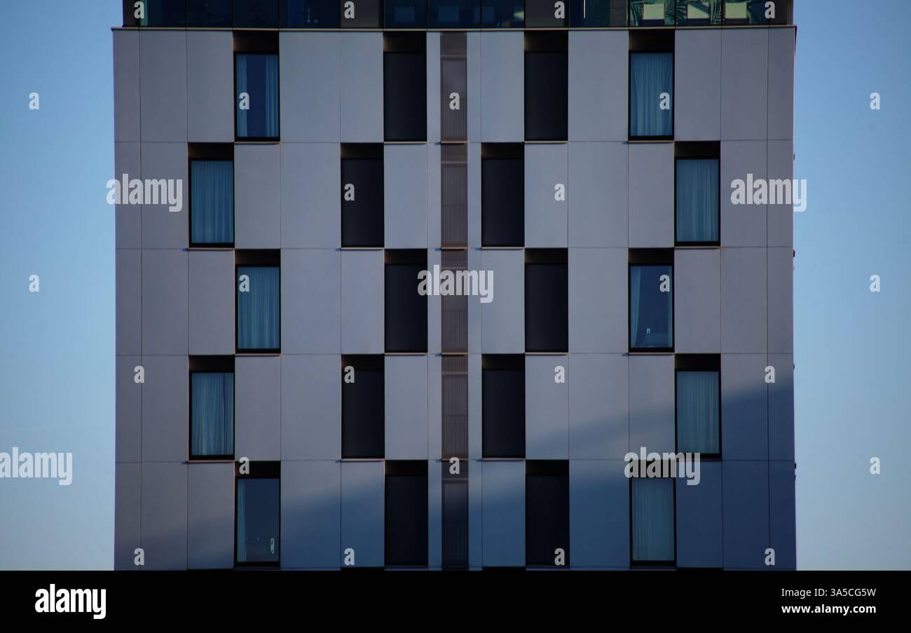 Tower block building in Wien, Vienna. Shot from the Moons Hotel roof ...