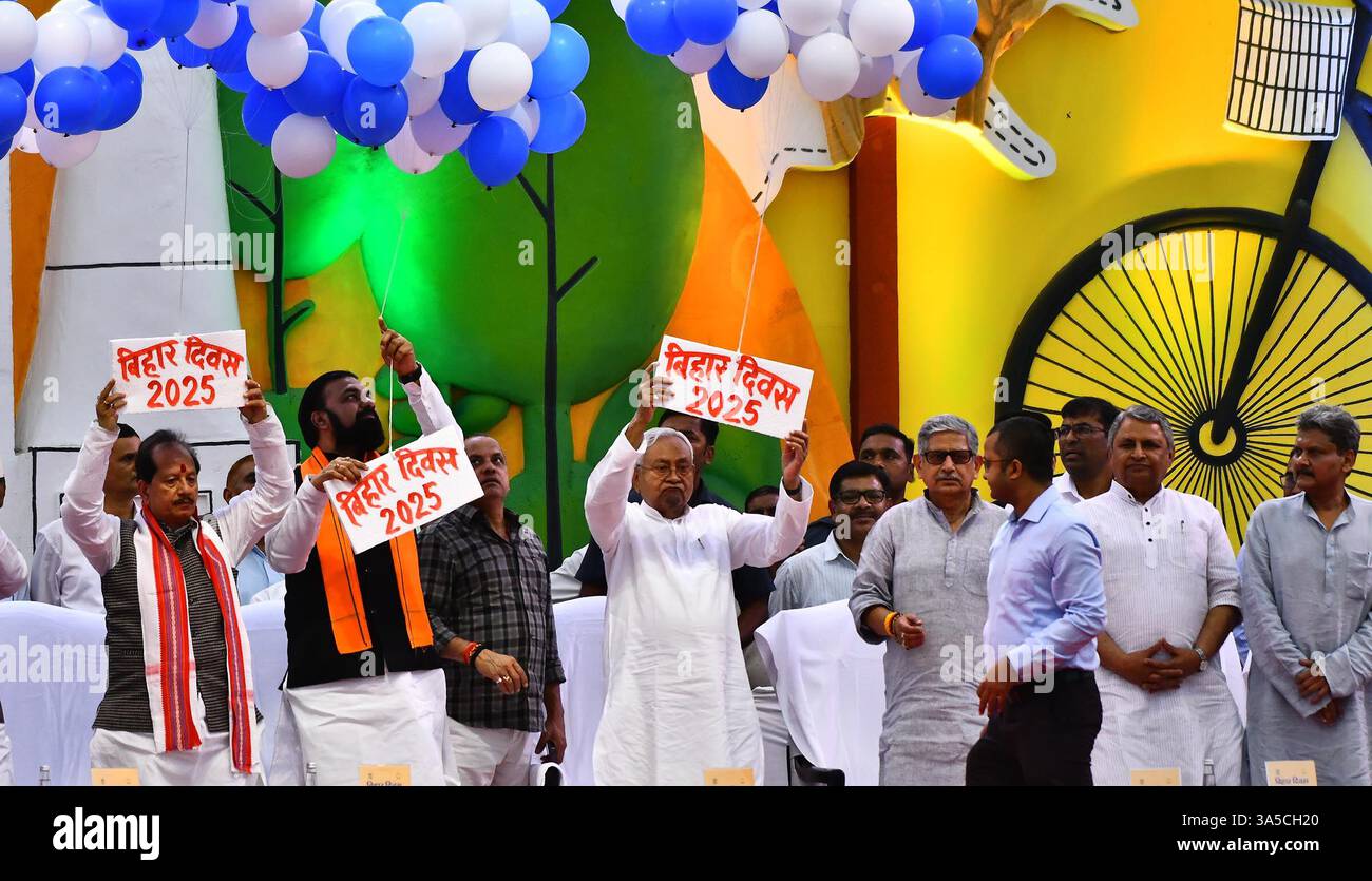 PATNA, INDIA - MARCH 22: Bihar Chief Minister Nitish Kumar along with ...