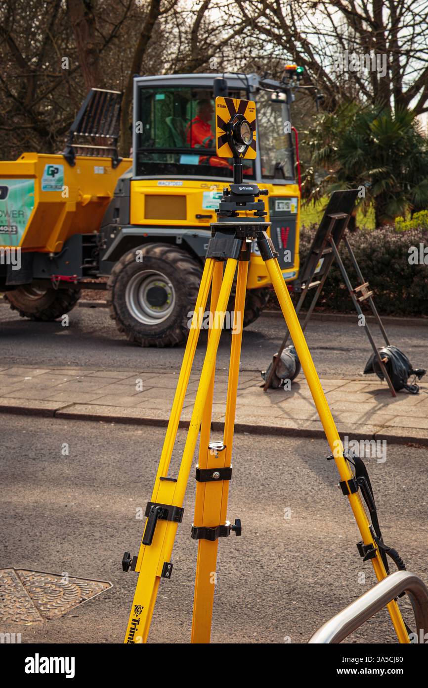 Road Works, Temporary Traffic Lights and direction signs Stock Photo ...