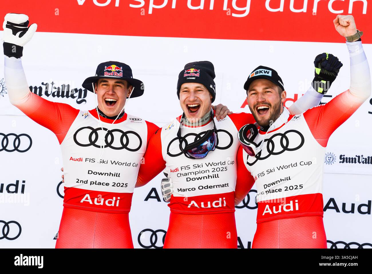 March 22, 2025, Sun Valley, Idaho, United States: The top three ski ...