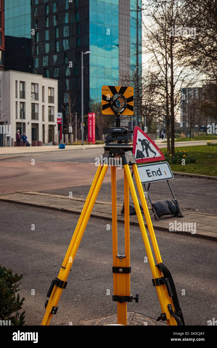 Road Works, Temporary Traffic Lights and direction signs Stock Photo ...