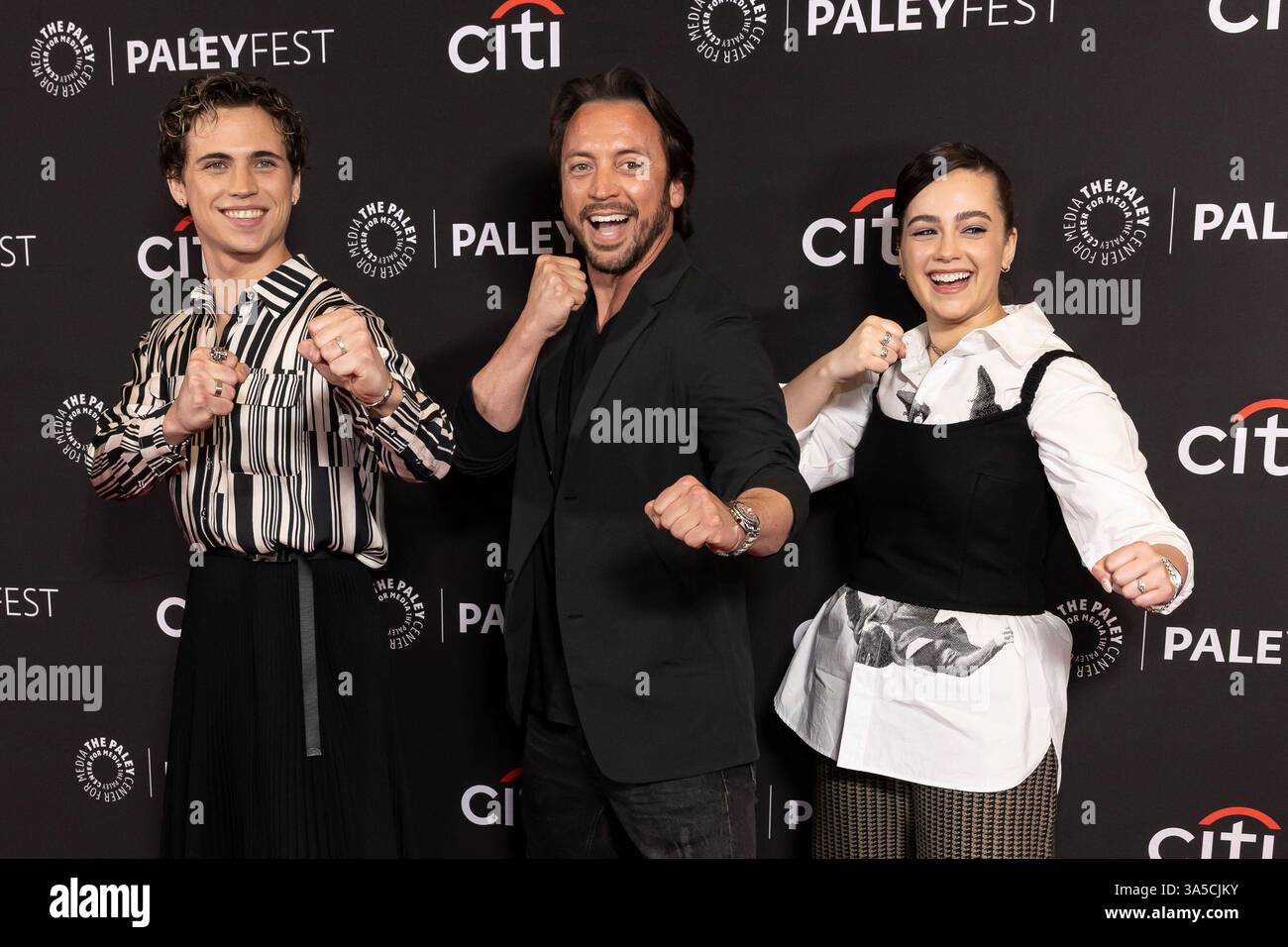 Tanner Buchanan, Don Lee and Mary Mouser attend the arrivals of ...