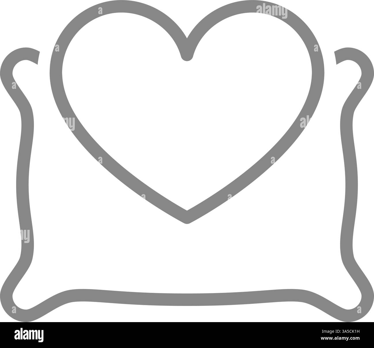 Pillow with heart line icon. Orthopedic pillow symbol. Vector ...